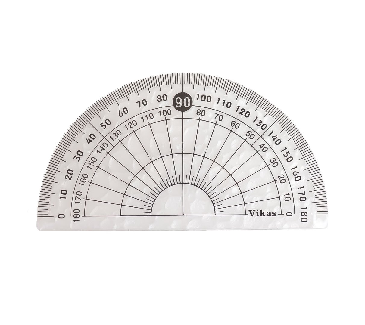 Vikas Geometry Transparent Protractor 180° Degrees - QUILLUMINATI.COM